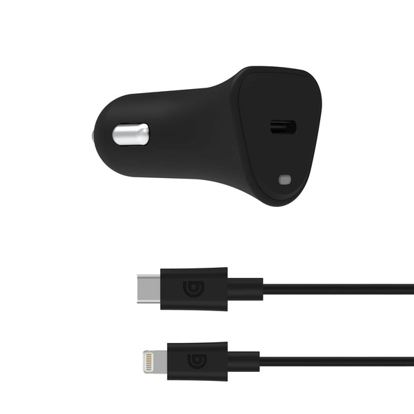 Griffin PowerJolt USB C PD 18W Car Charger with USB C to Lightning Cab Incipio